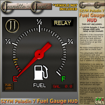 Second Life Marketplace - ~JJ~ SZYM Paladin 7 GFS Fuel Gauge HUD